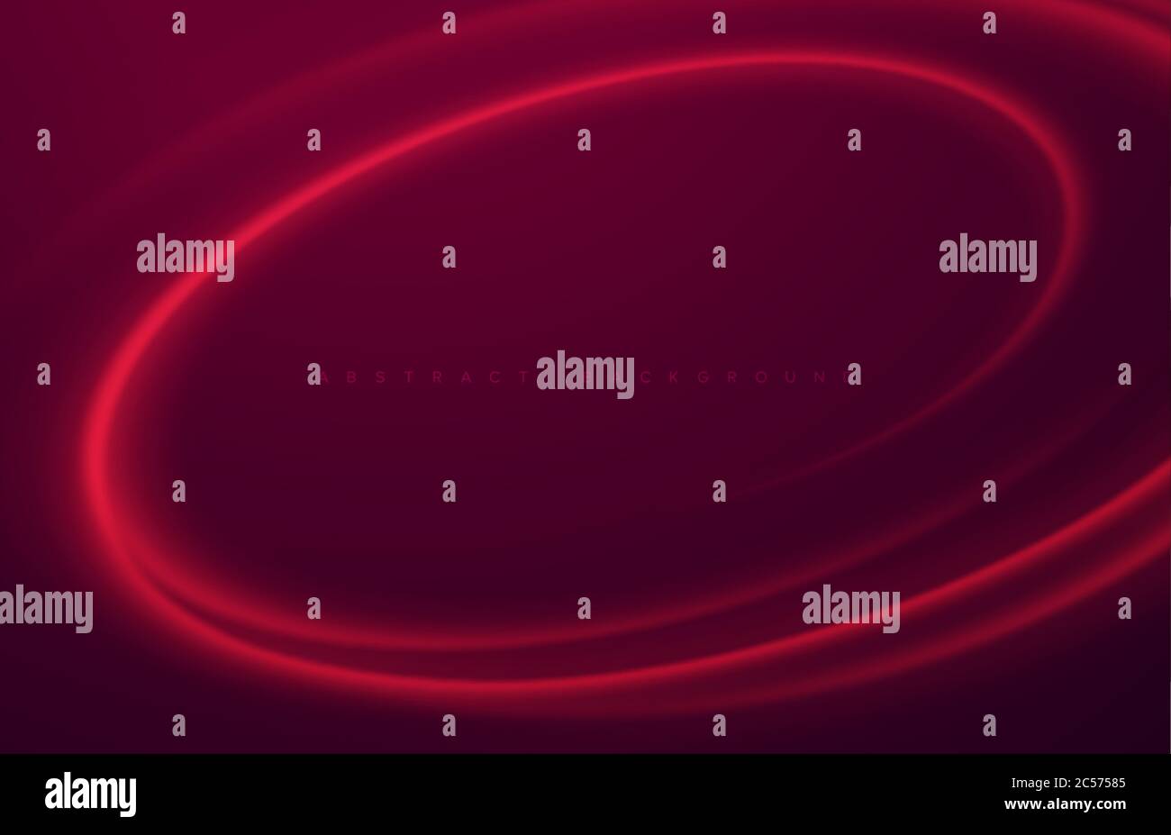 Abstract shiny color red wave design element with on dark background ...