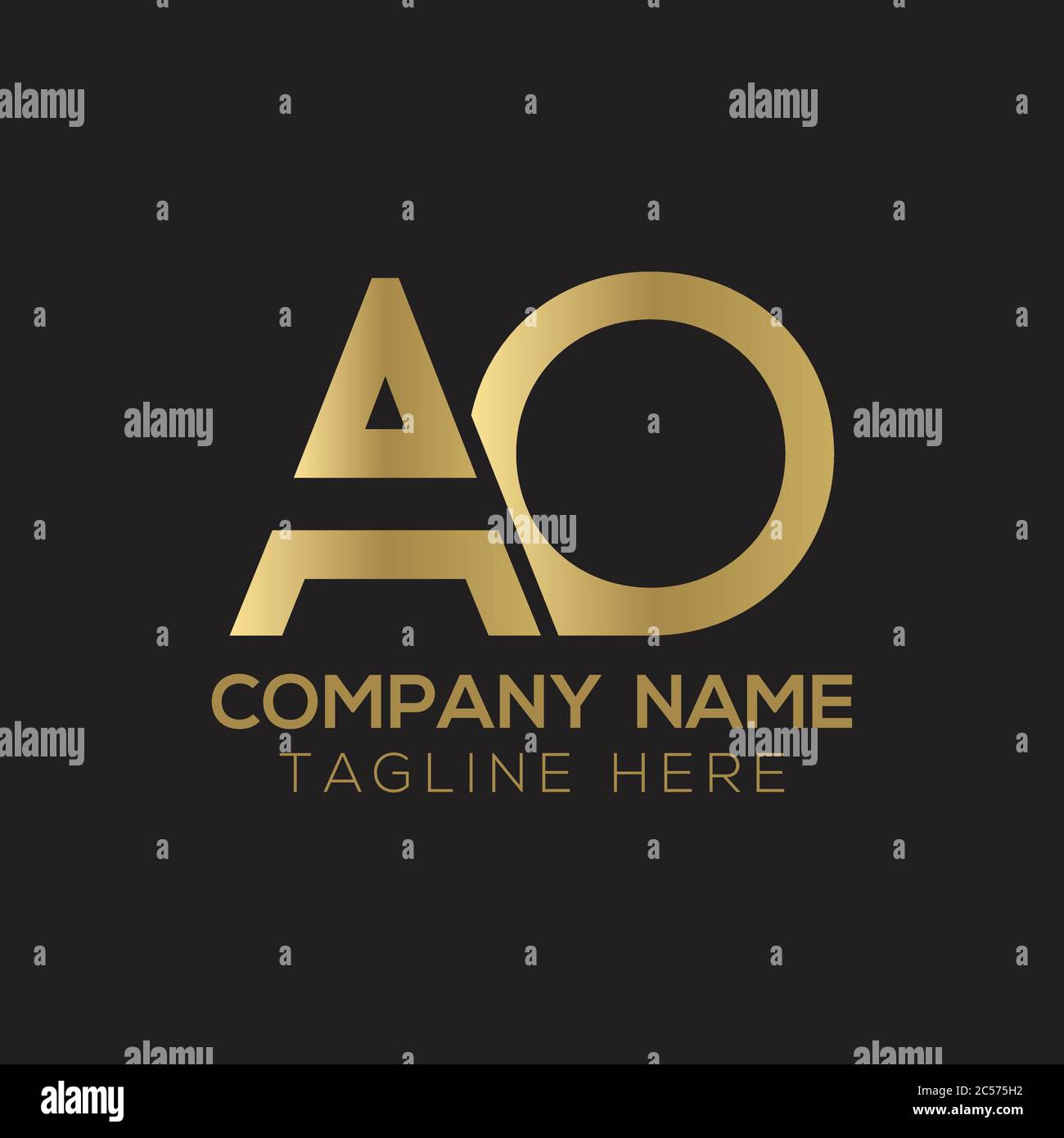 Initial AO Letter Logo Design Modern Business Typography Vector ...