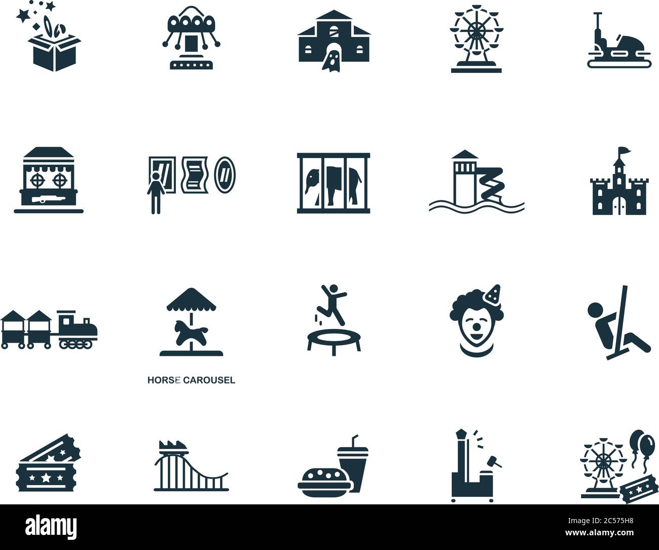 Horse Carousel icon. Simple element from amusement park collection ...