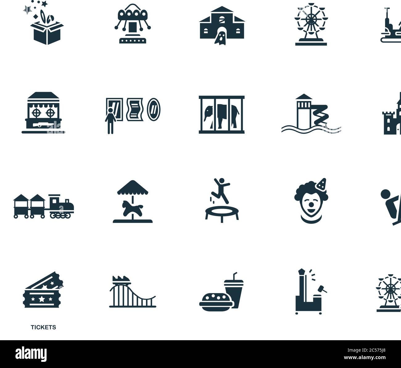 Tickets icon. Simple element from amusement park collection. Creative ...
