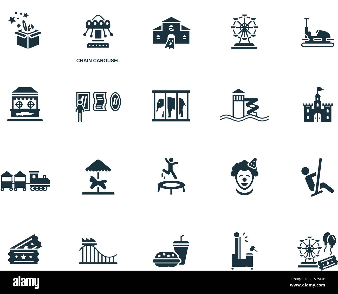 Chain Carousel icon. Simple element from amusement park collection ...