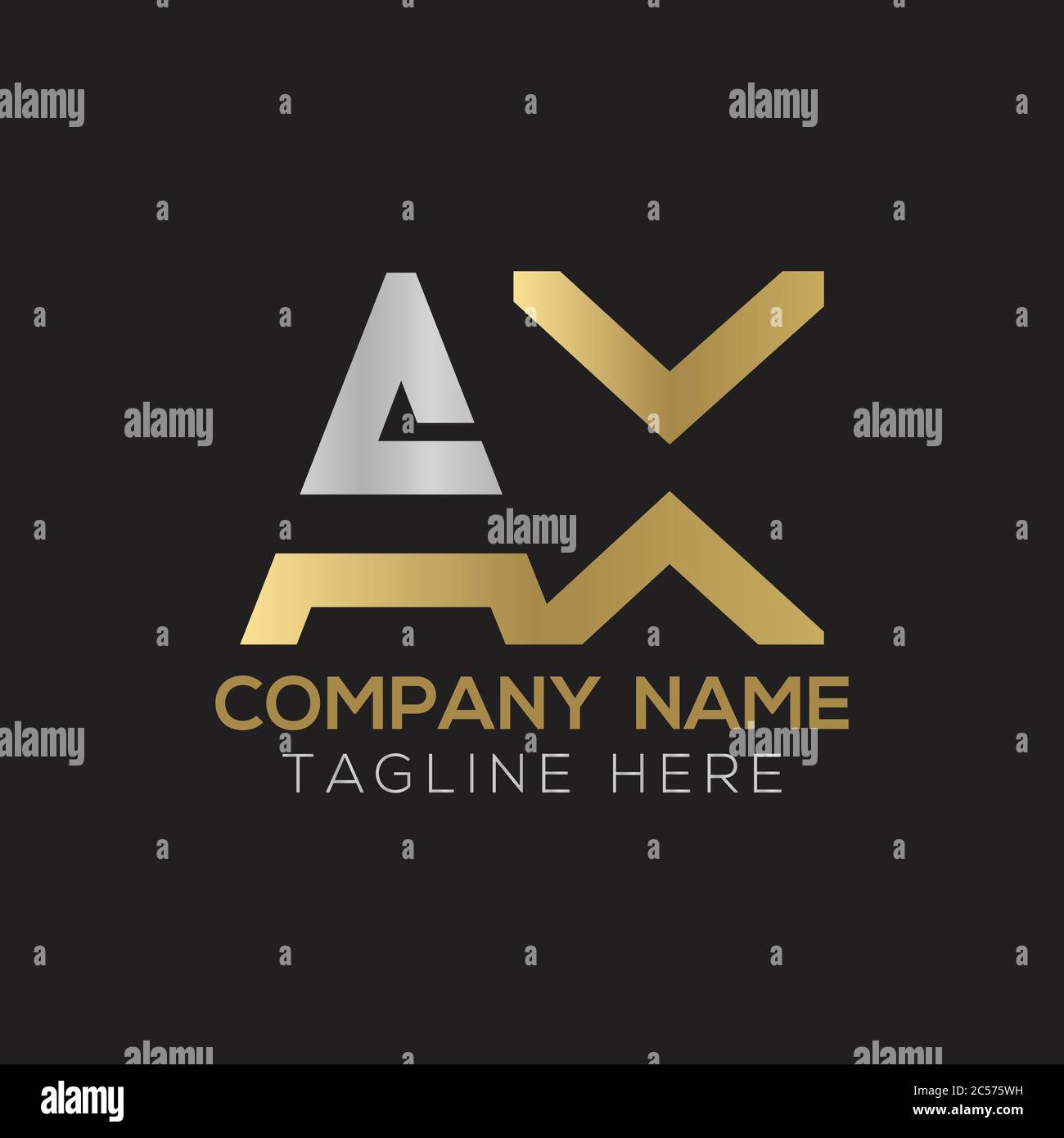 Initial AX Letter Logo Design Modern Business Typography Vector ...