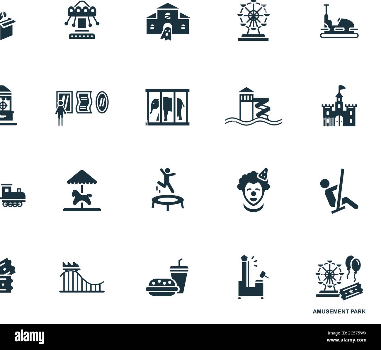 Amusement Park icon. Monochrome simple Amusement Park icon for ...