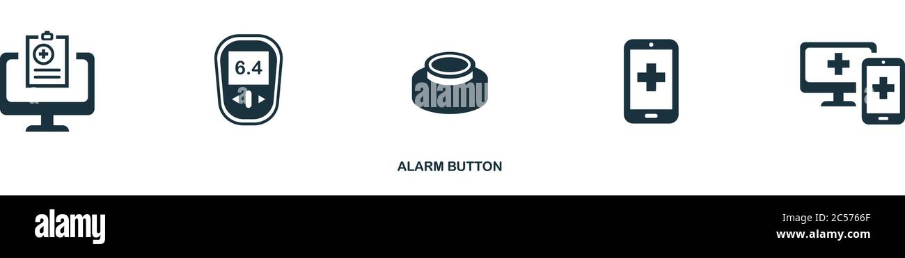 Alarm Button icon. Simple element from digital health collection ...