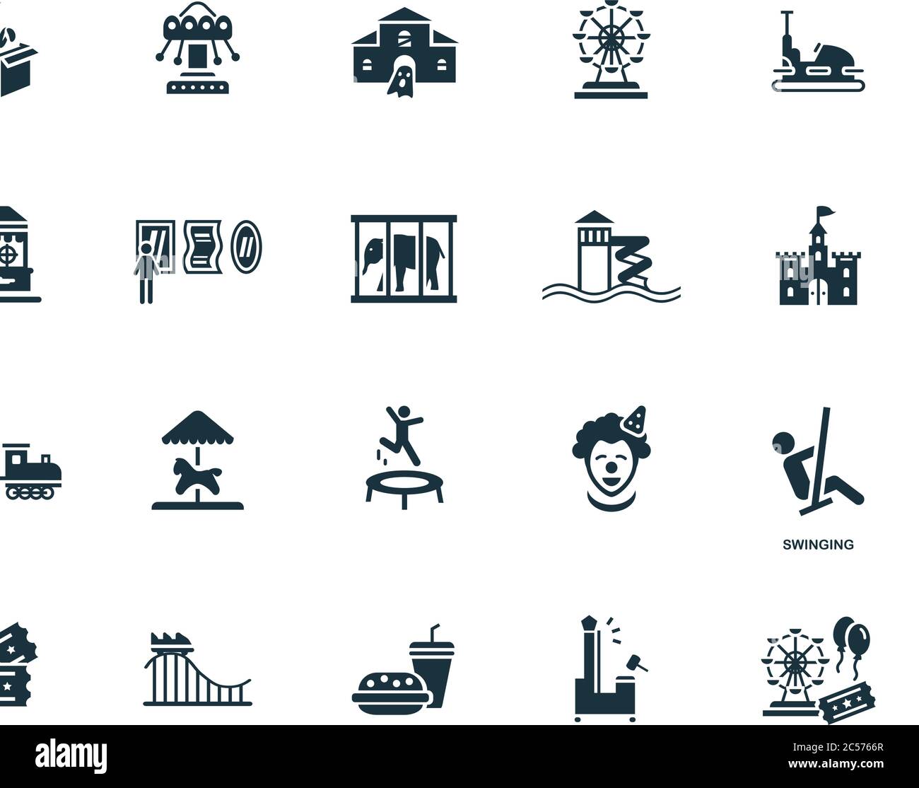 Swinging icon. Simple element from amusement park collection. Creative ...