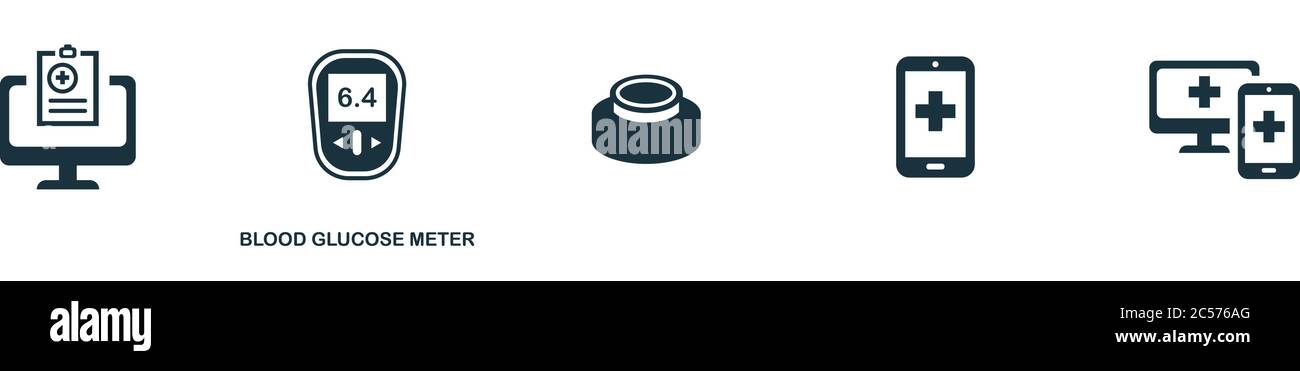 Blood Glucose Meter icon. Simple element from digital health collection ...