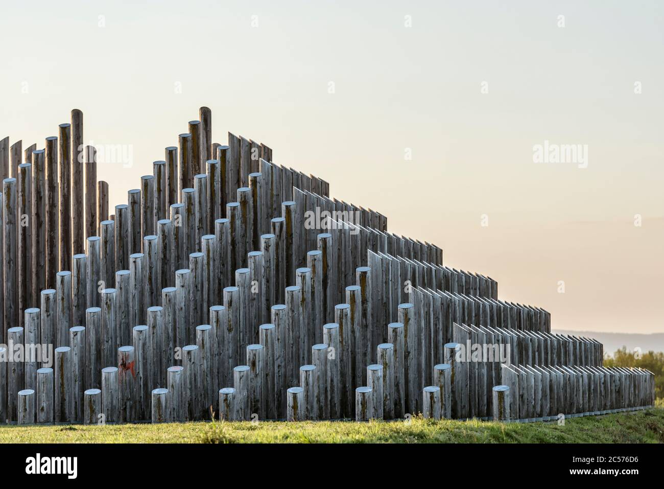 Dreieich, Hessen, Germany, pole pyramid in the regional park Rhein Main ...