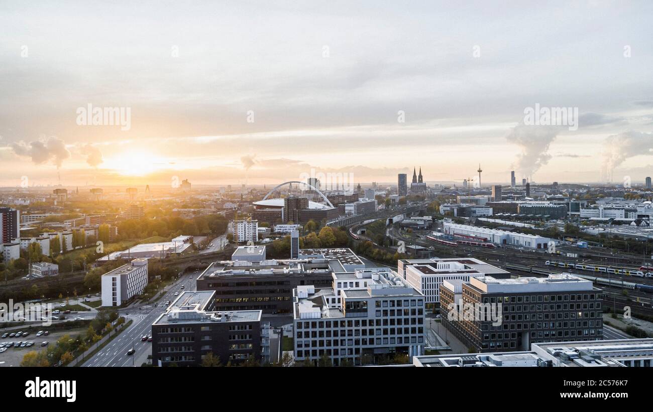 Cologne cityscape at sunset, Germany Stock Photo - Alamy