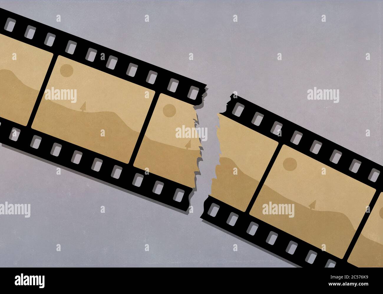 Ripped camera film negative of landscape Stock Photo - Alamy