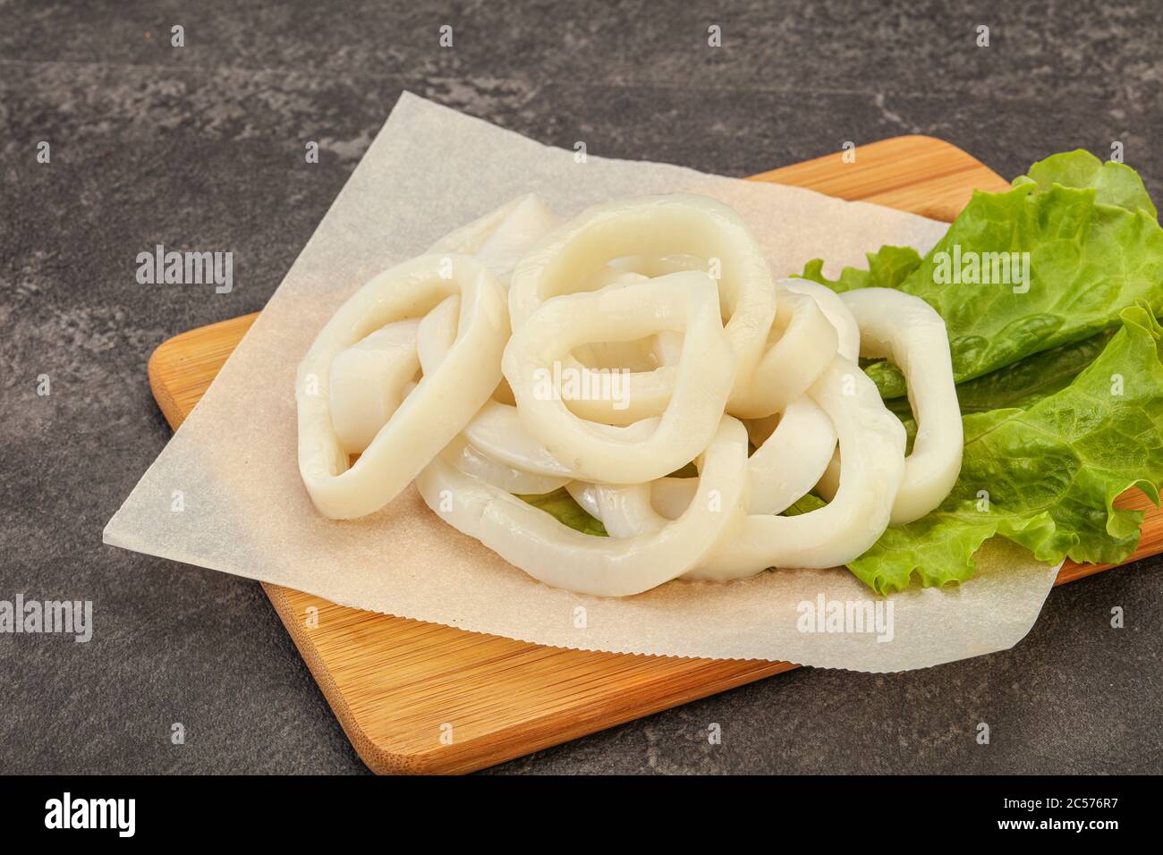 Raw squid rings ready for cooking Stock Photo - Alamy