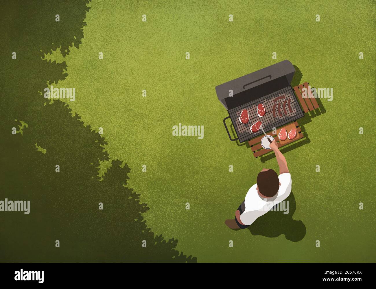 Backyard grill illustration hi-res stock photography and images - Alamy