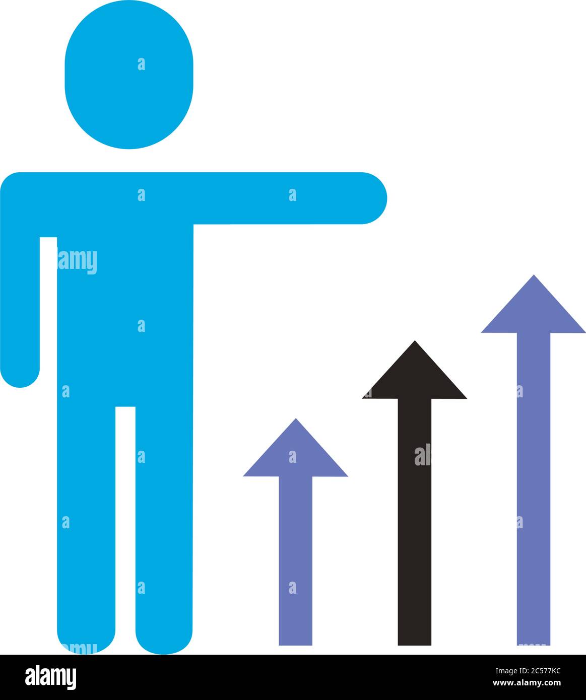 businessman figure with arrows up flat style icon vector illustration ...