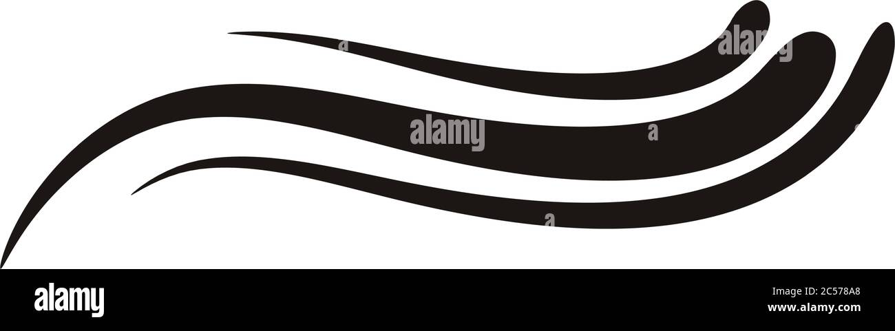 waves creative design with brush stroke silhouette style vector ...