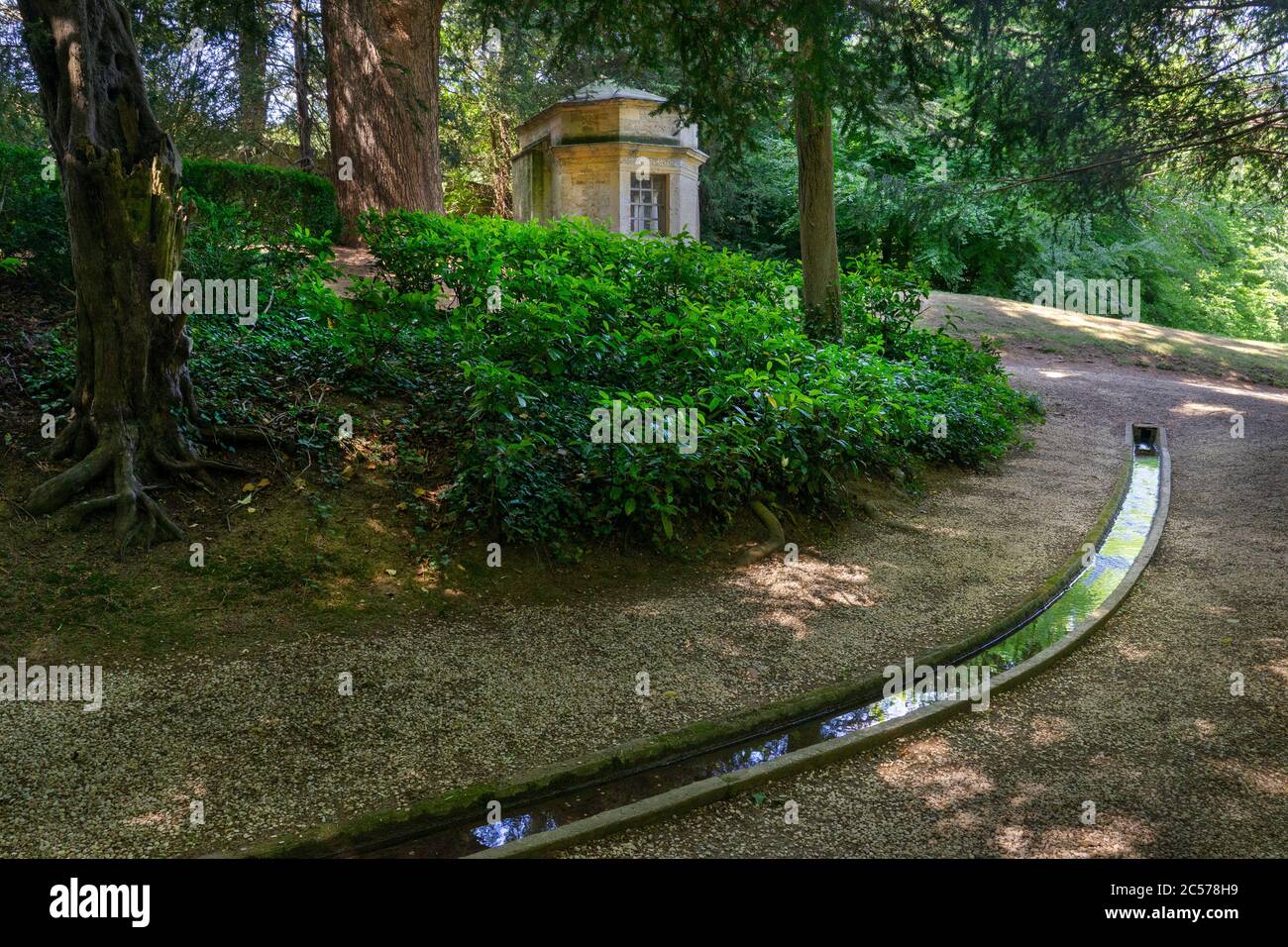 Water Rill and Temple at Rousham House and Gardens,Oxfordshire,England ...