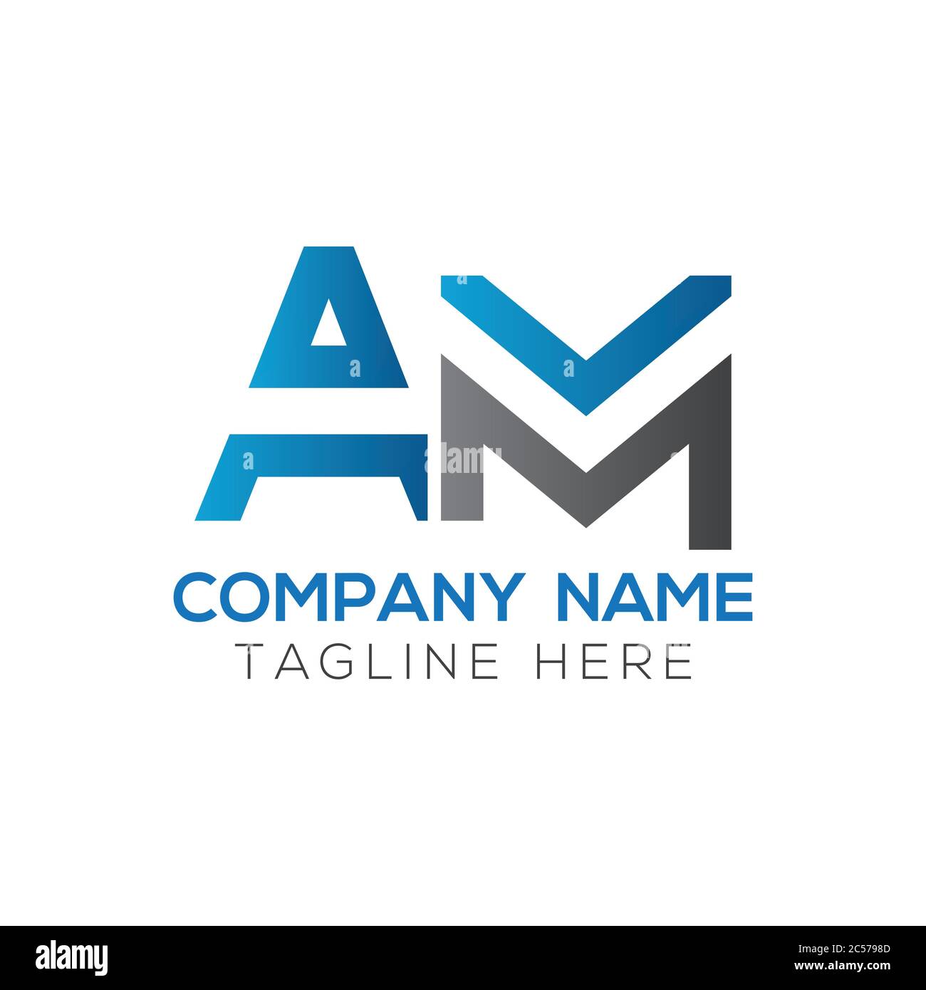Initial AM Letter Logo Design Modern Business Typography Vector ...