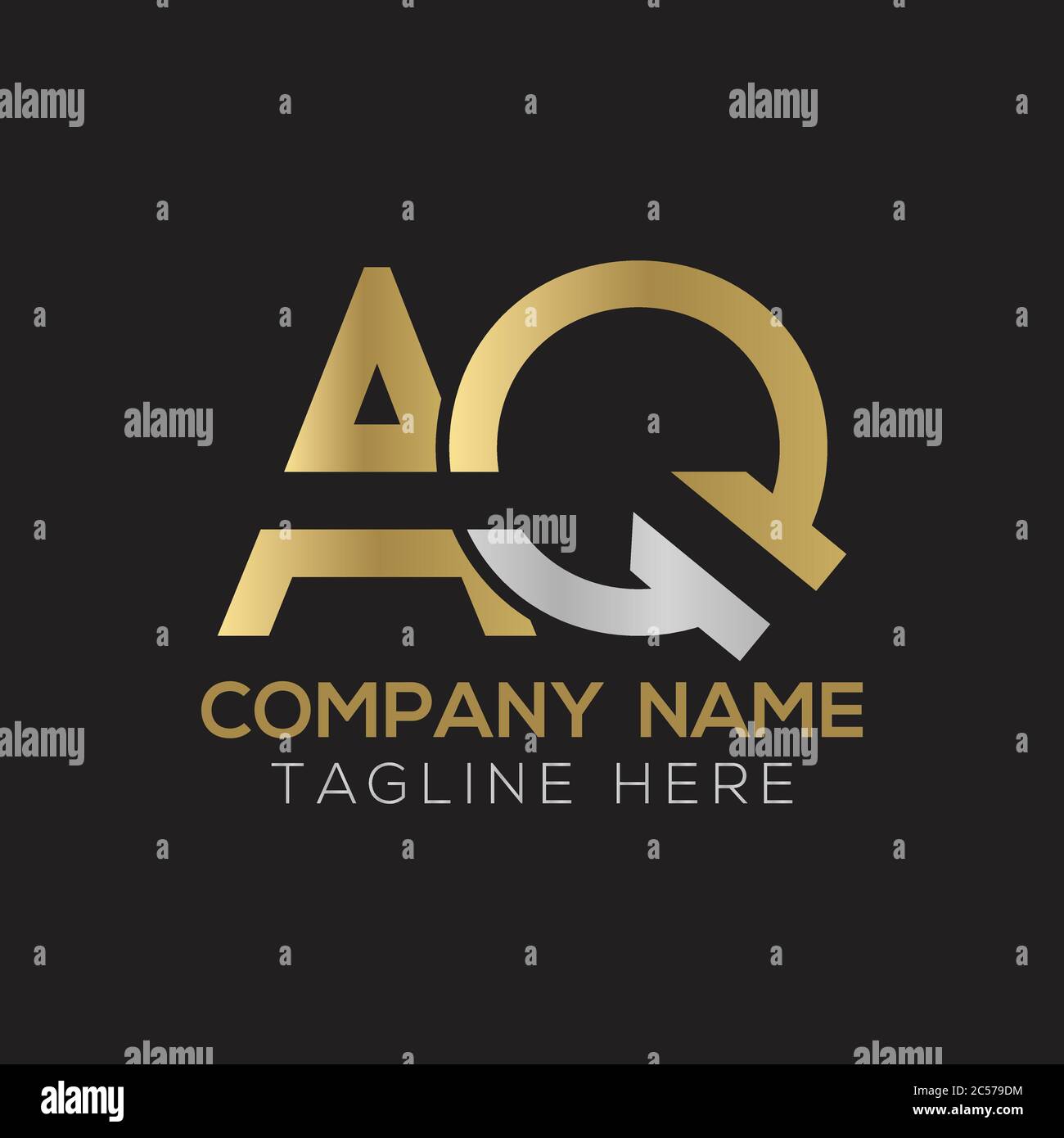 Initial AQ Letter Logo Design Modern Business Typography Vector ...