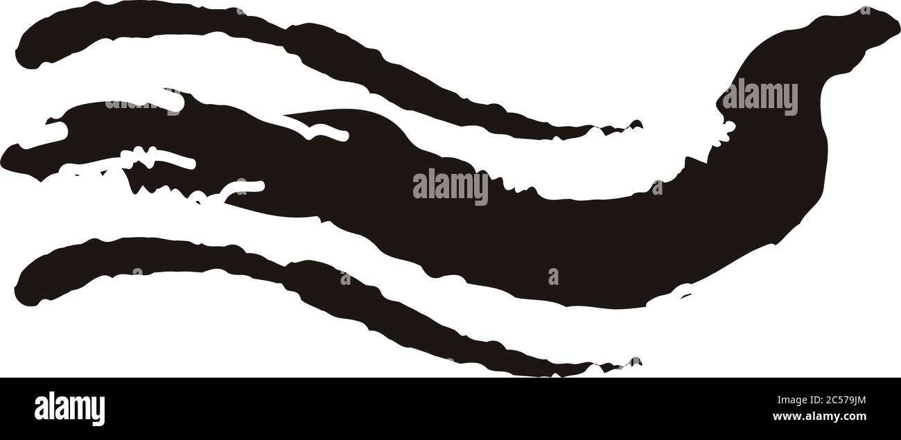 waves creative design with brush stroke silhouette style vector ...