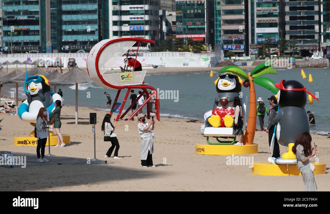 01st July, 2020. YouTube star Pengsu at beach Statues of Pengsu, a ...