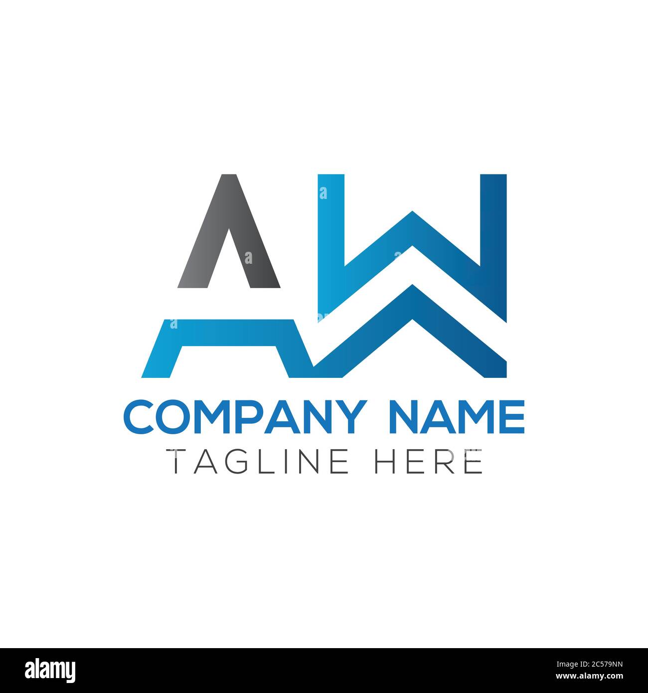 Initial AW Letter Logo Design Modern Business Typography Vector ...