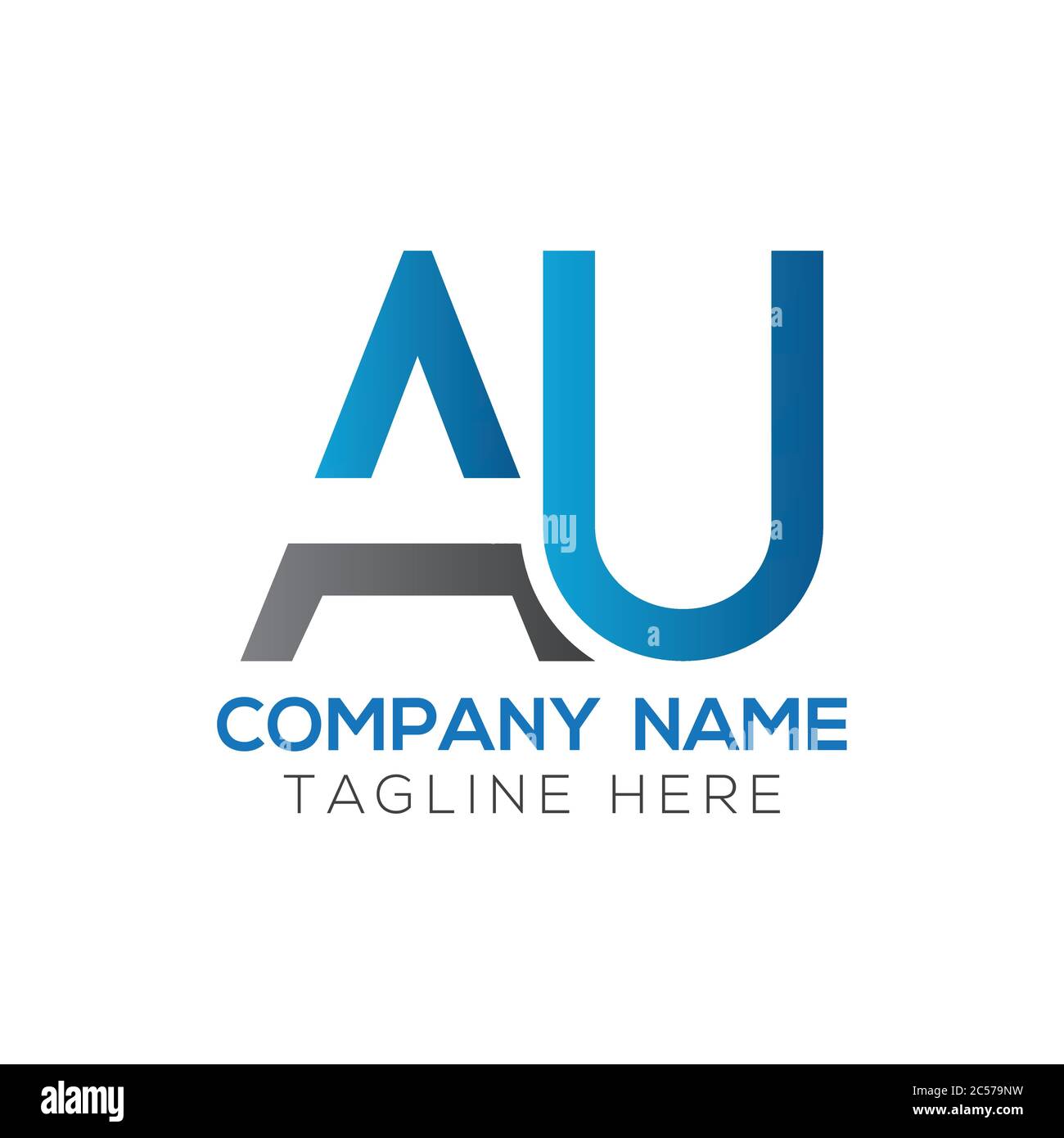 Initial AU Letter Logo Design Modern Business Typography Vector ...