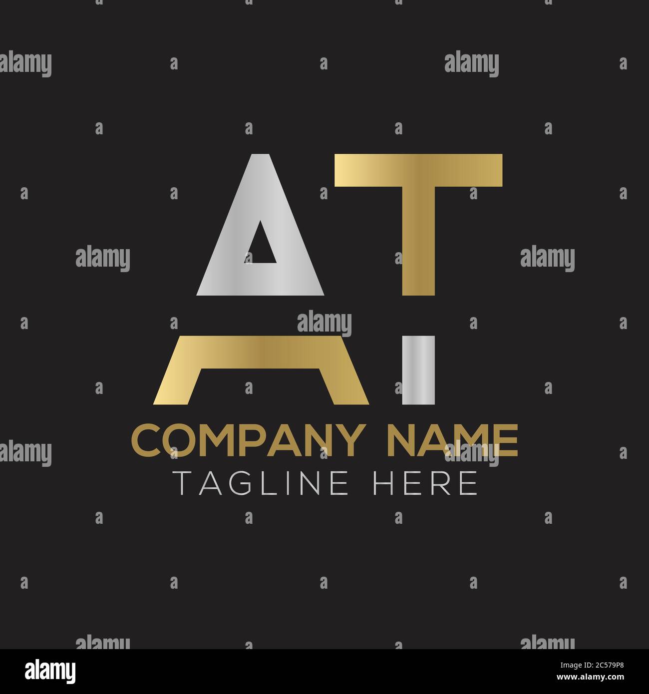 Initial AT Letter Logo Design Modern Business Typography Vector ...