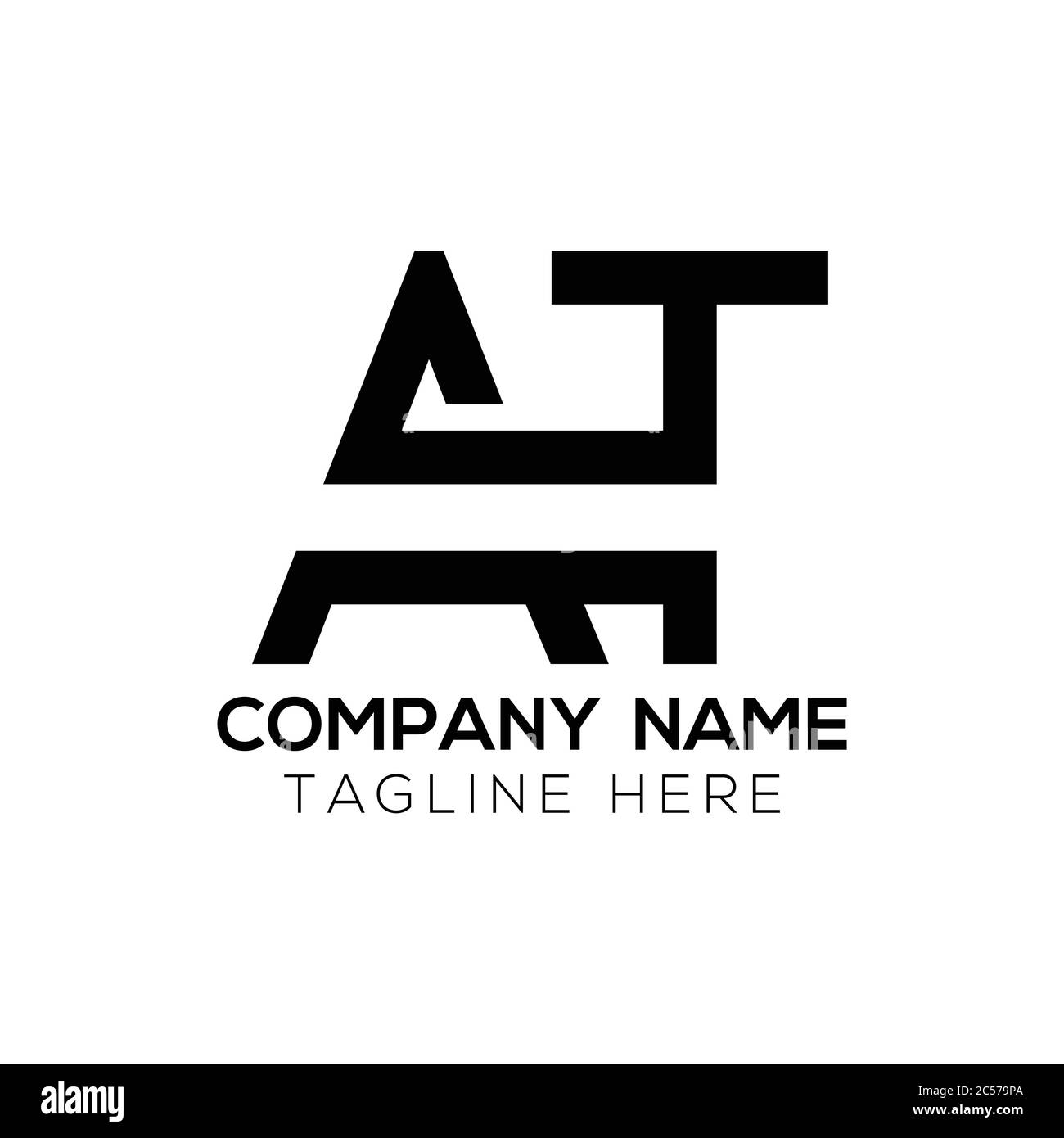 Initial AT Letter Logo Design Modern Business Typography Vector ...