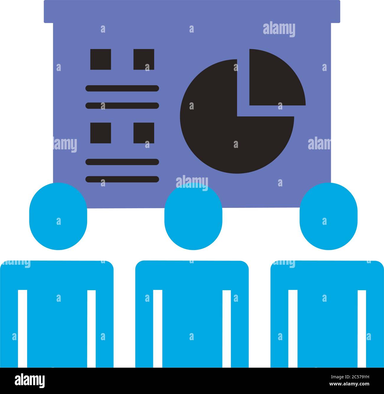 businessmen teamwork figures with infographic in paperboard flat style ...