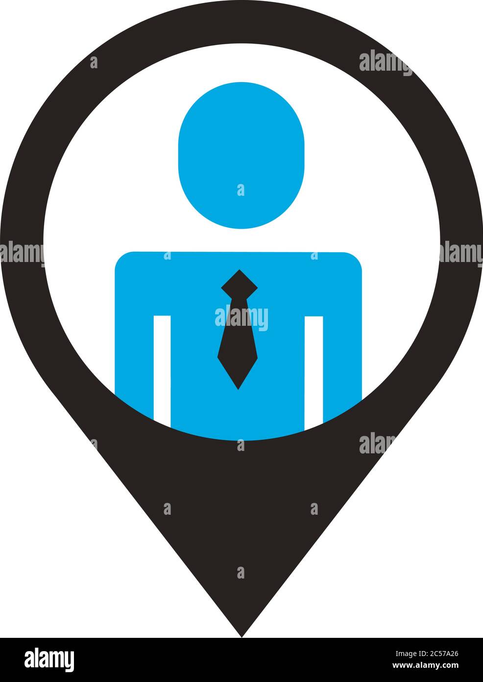 businessman figure in pin location flat style icon vector illustration ...