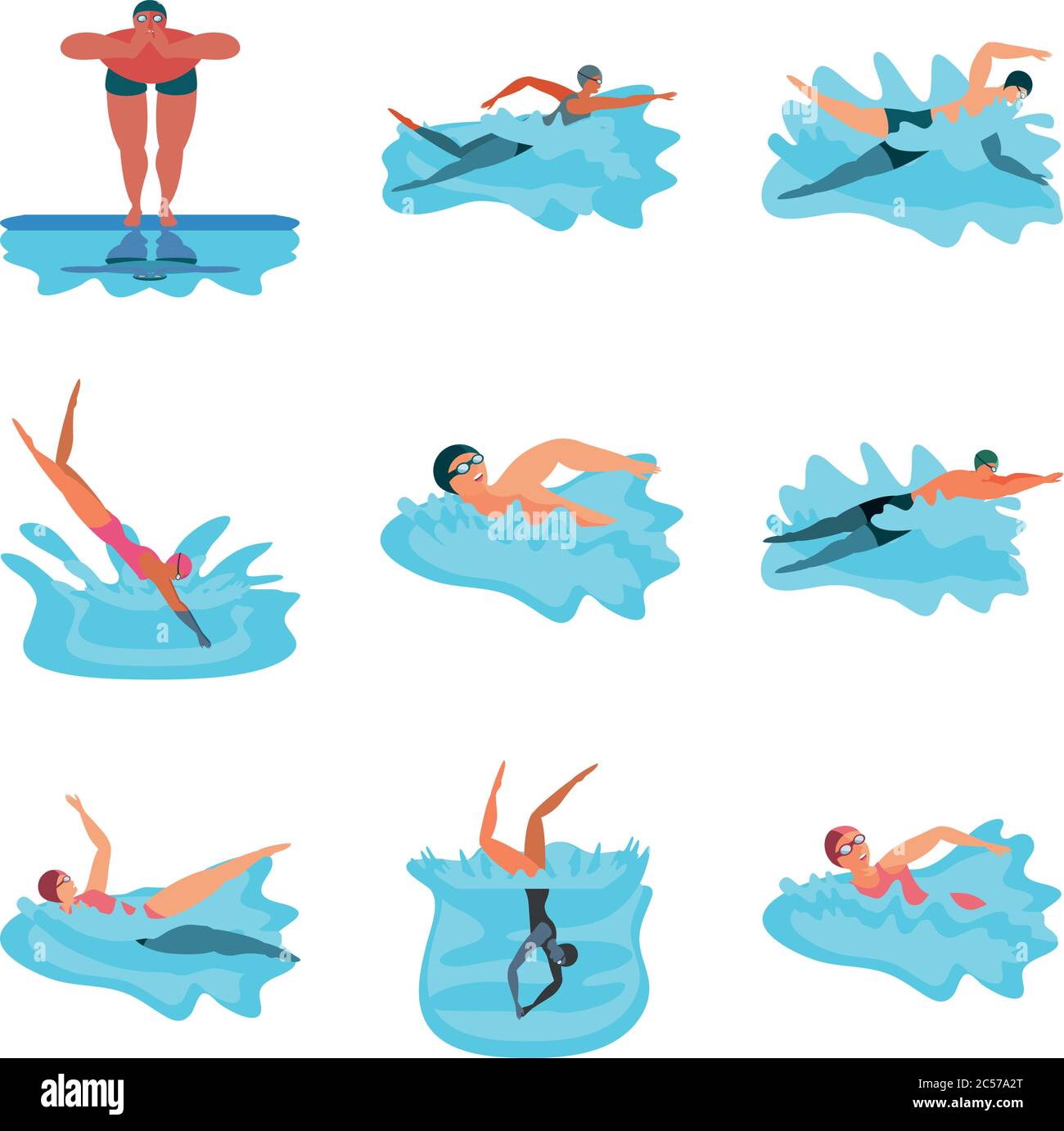 Woman swim dive swimming pool Cut Out Stock Images & Pictures - Alamy