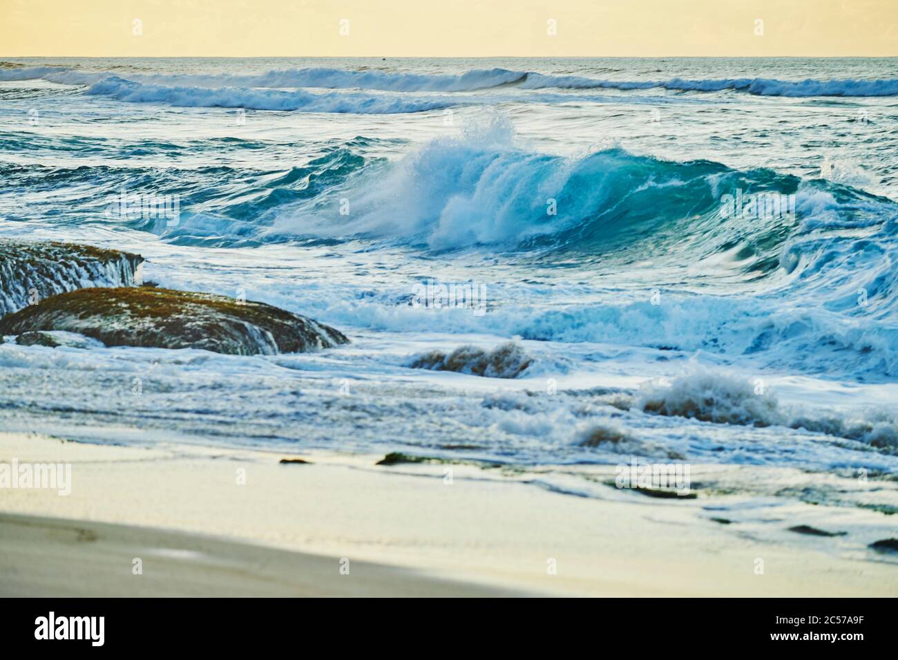 Sunset on the beach on Oahu, North Coast, Oahu Island, Oahu, Hawaii ...