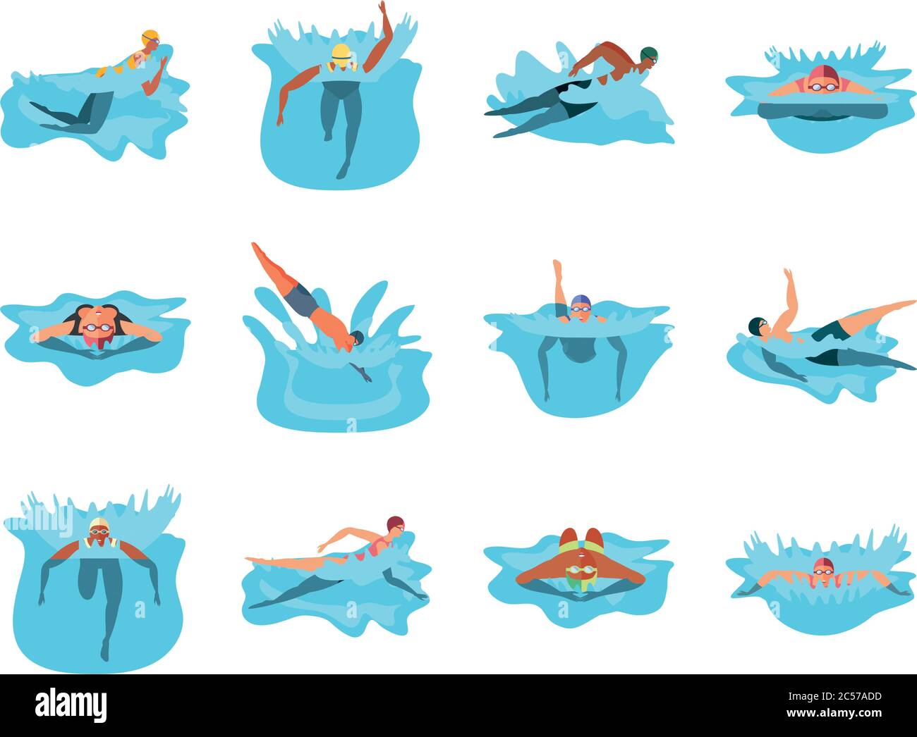 Woman swim dive swimming pool Cut Out Stock Images & Pictures - Alamy