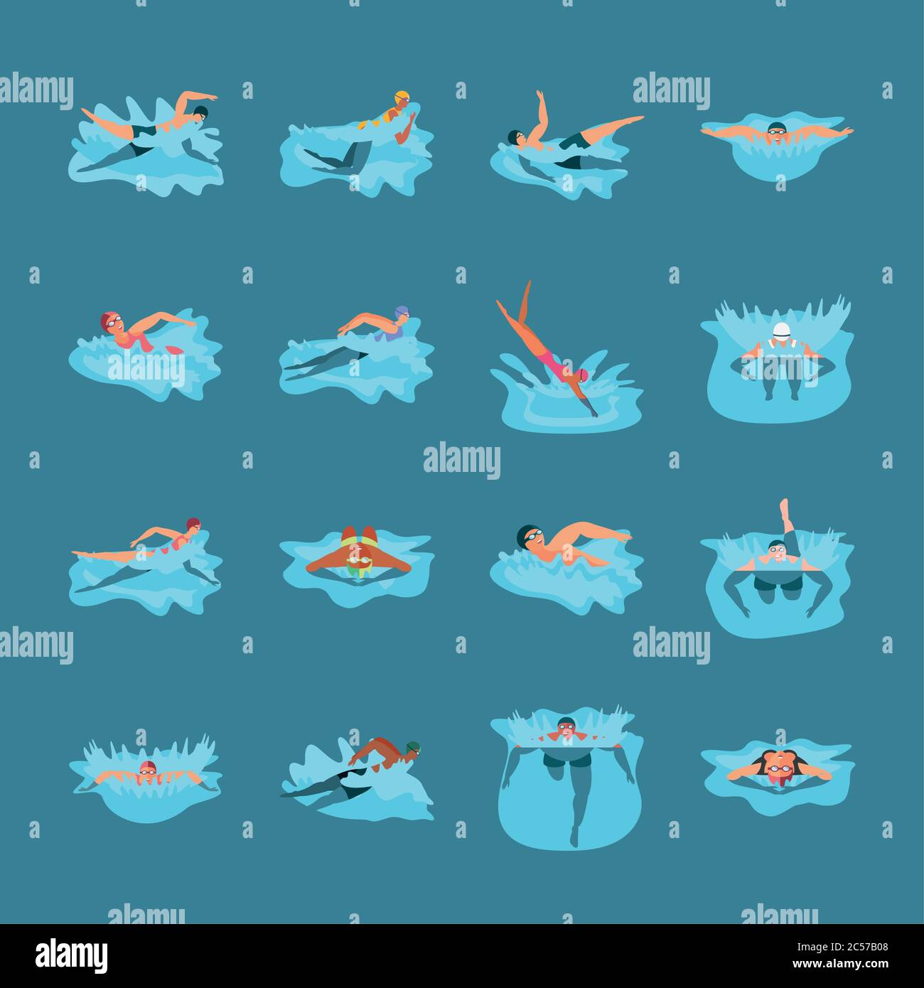 Swimming pool woman diving Stock Vector Images - Alamy