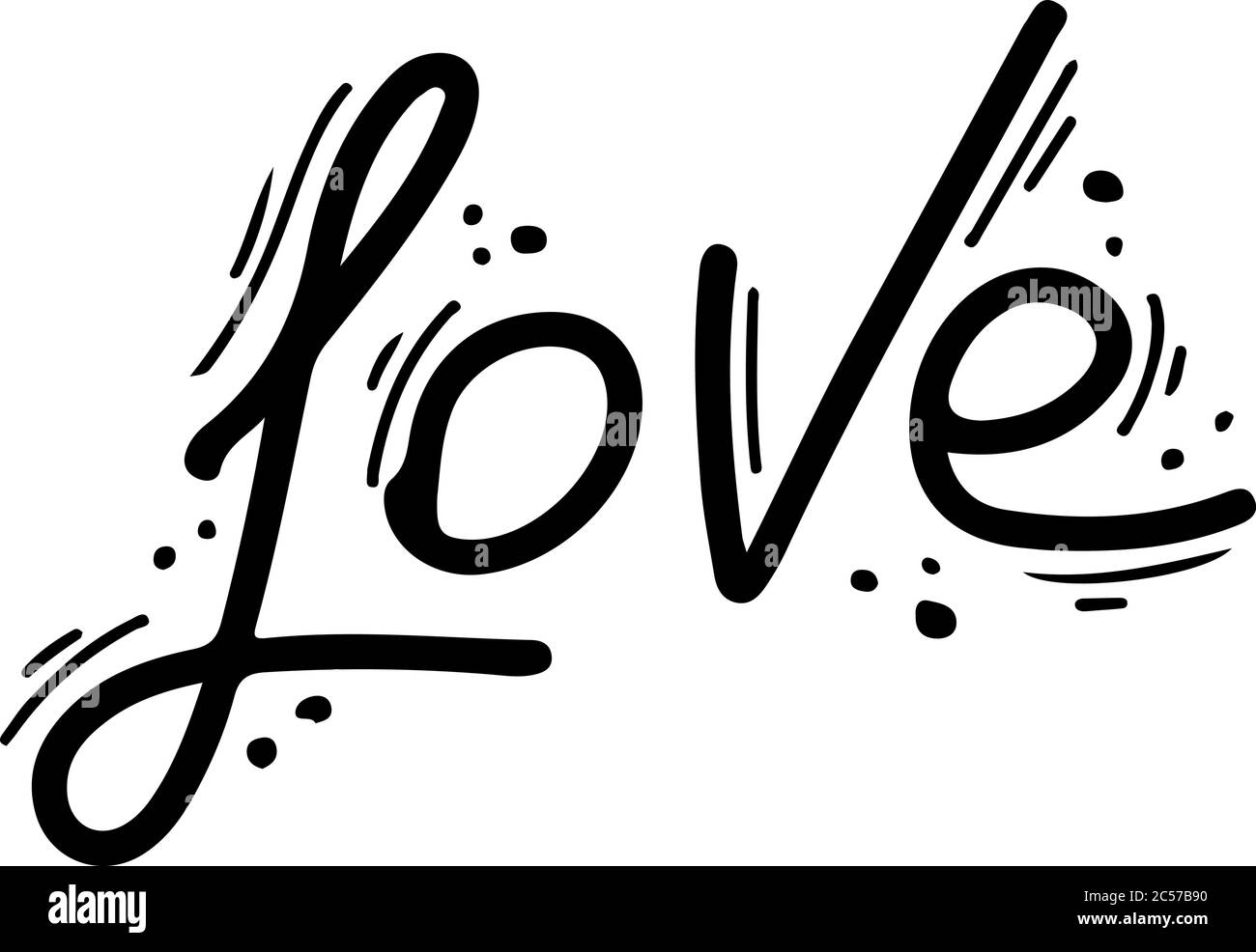 Hand drawn love typography design of advertising brochures and ...