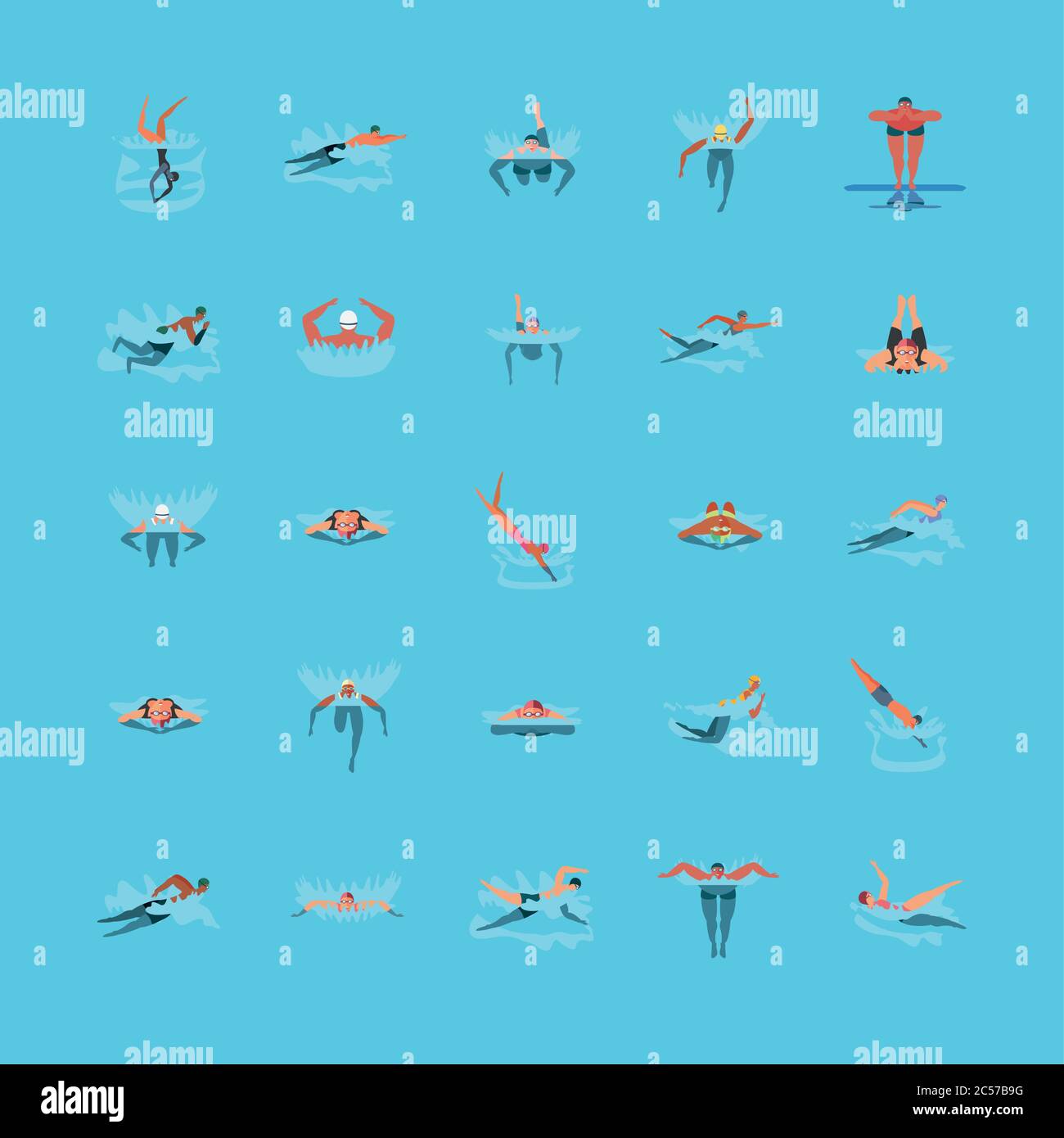 Woman diving in swimming pool Stock Vector Images - Alamy