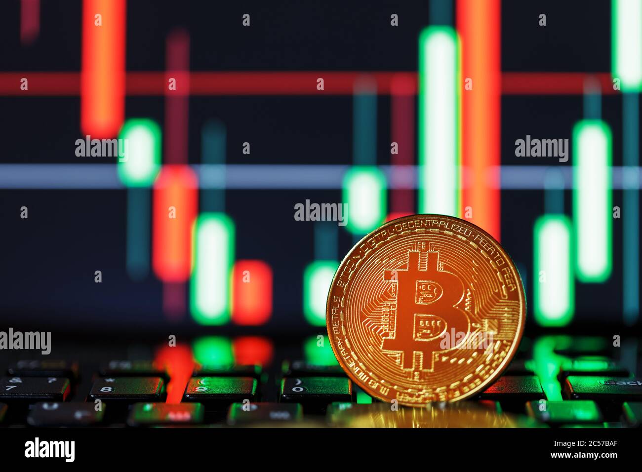 Bitcoin price chart on monitor hi-res stock photography and images - Alamy