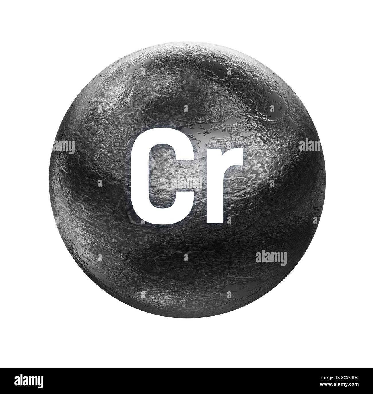 Chrome symbol. Mineral essential for human health. 3D rendering ...