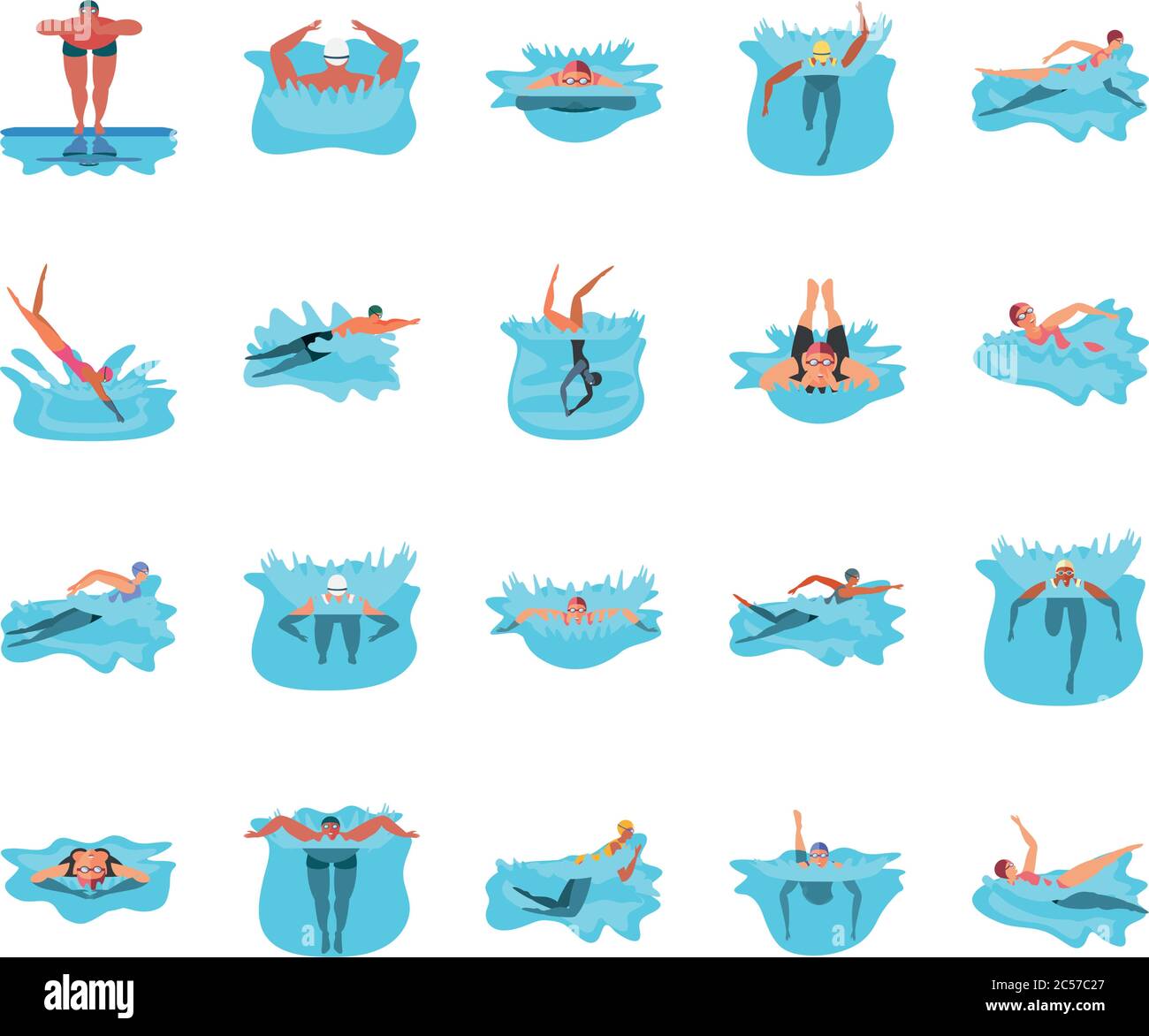 Woman swim dive swimming pool Cut Out Stock Images & Pictures - Alamy