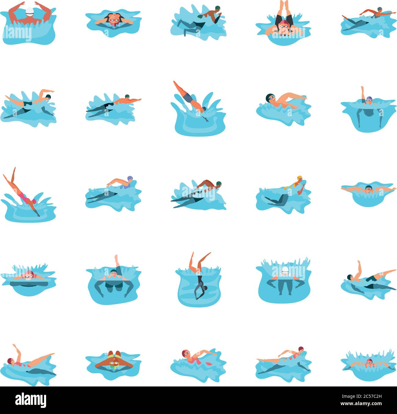 Woman swim dive swimming pool Cut Out Stock Images & Pictures - Alamy