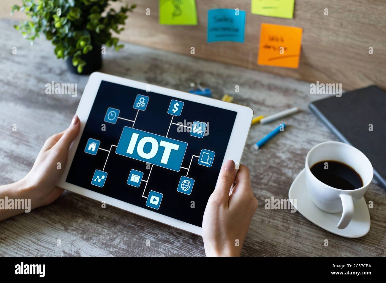 IOT - Internet of things technology concept on screen Stock Photo - Alamy
