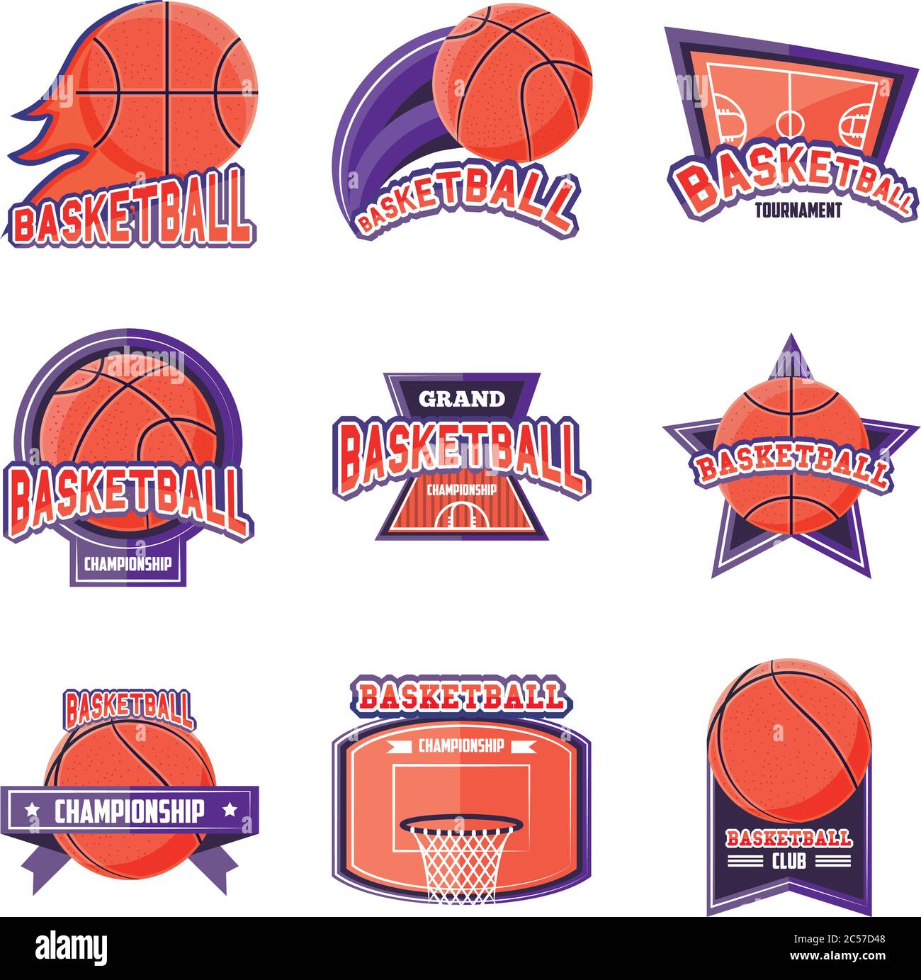 detailed style icon set design, Basketball sport hobby competition and ...