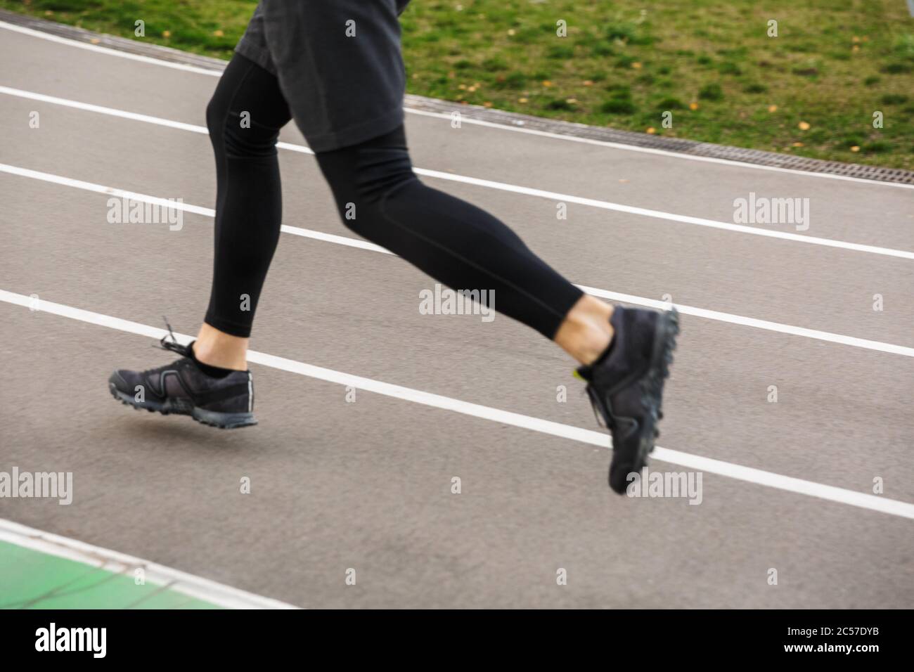 Legs young sportsman on stadium hi-res stock photography and images - Alamy