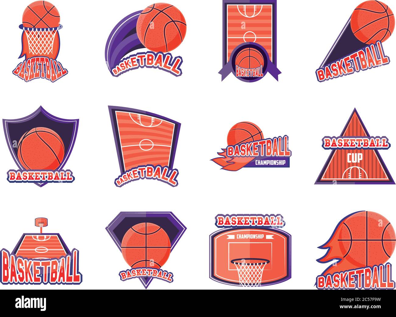 detailed style icon set design, Basketball sport hobby competition and ...