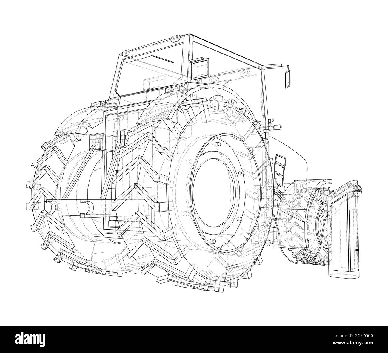 Electric Farm Tractor Charging Station Sketch Stock Vector Image & Art ...