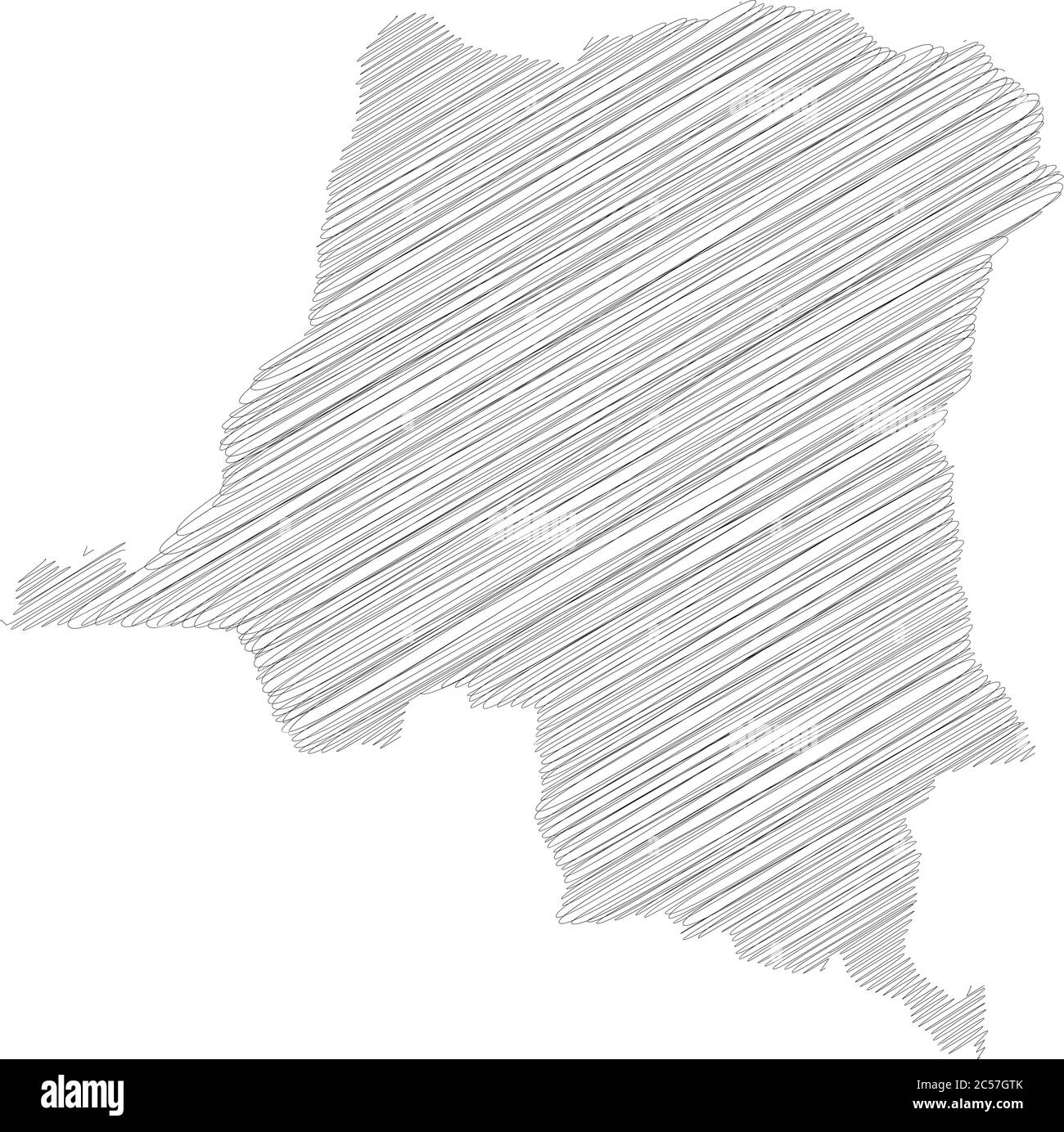 Democratic Republic of the Congo - pencil scribble sketch silhouette ...