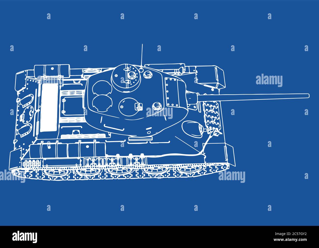 drawing of a tank on a blue background vector Stock Vector Image & Art ...
