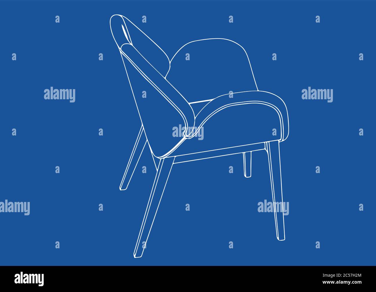 drawing of a chair on a blue background vector Stock Vector Image & Art ...