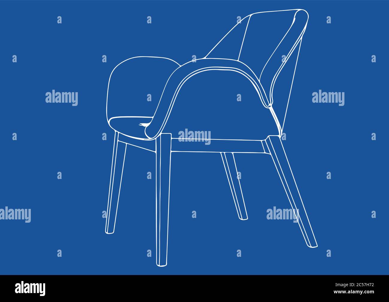drawing of a chair on a blue background vector Stock Vector Image & Art ...