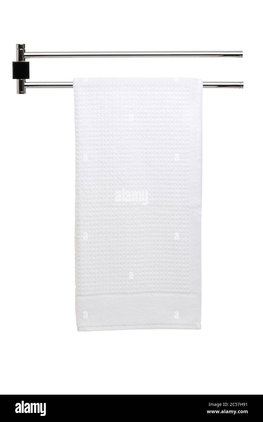 Chrome plated towel holder with two bars, isolated on white background ...