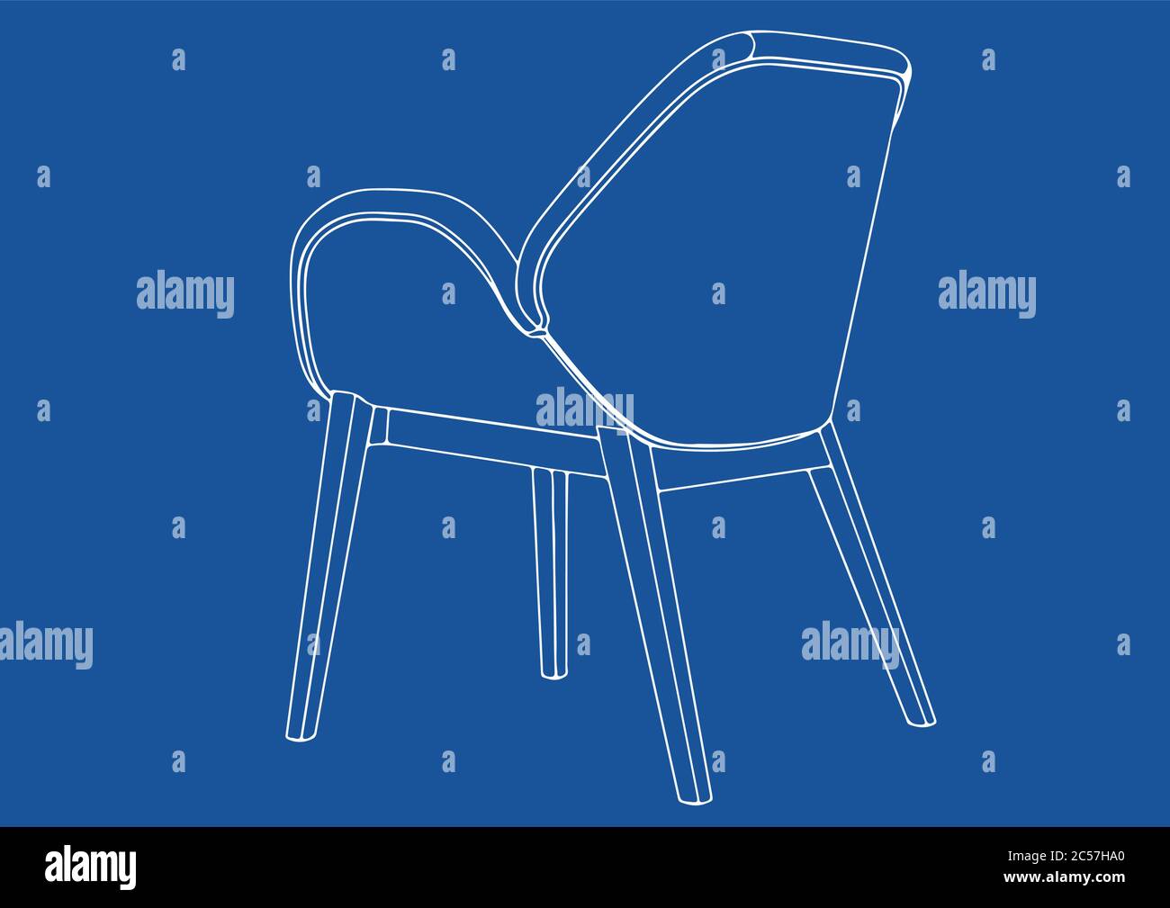 drawing of a chair on a blue background vector Stock Vector Image & Art ...