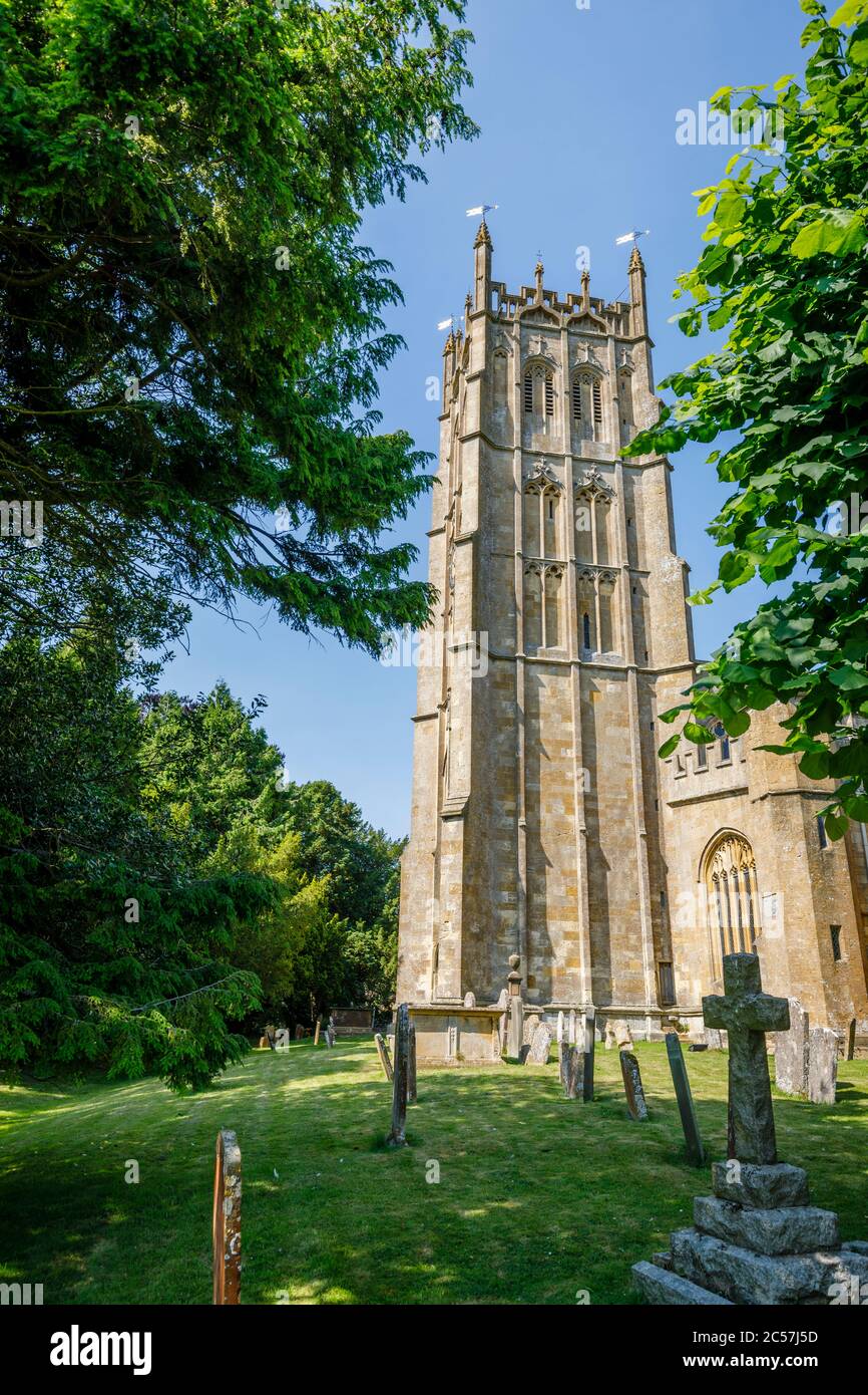 Exterior of Gothic architecture traditional parish wool church of St ...